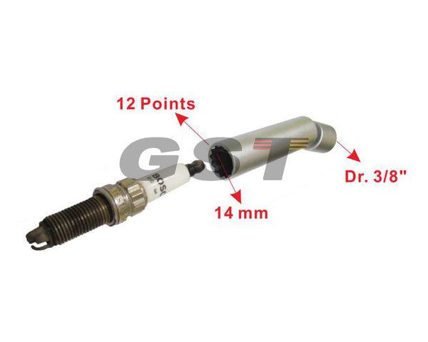 Flexible Spark Plug Socket 14mm, 12-Point with 3/8" drive – German ...